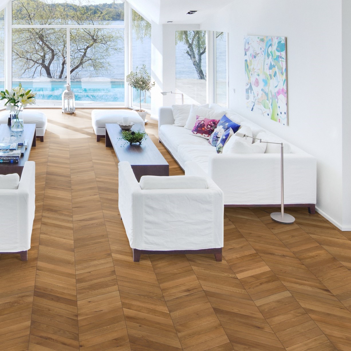 Oak Chevron Light Brown - Natural Choice Wood Floors